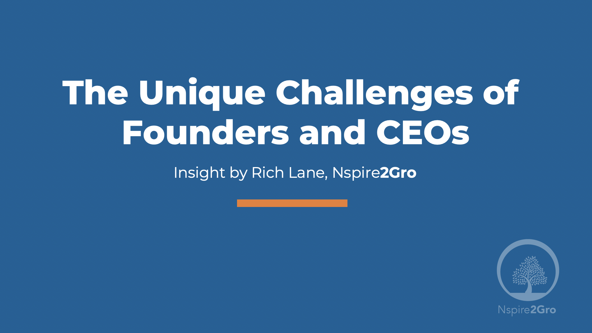The Unique Challenges of Founders and CEOs